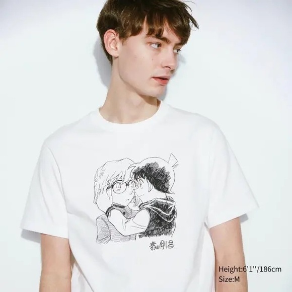 Uniqlo | Shirts | Nwt Detective Conan Ut Uniqlo White Graphic Short ...